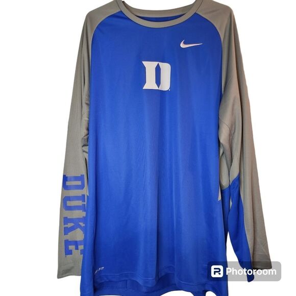 Nike | Shirts | Duke Nike Elite Drifit Basketball Warmup Long Sleeve ...